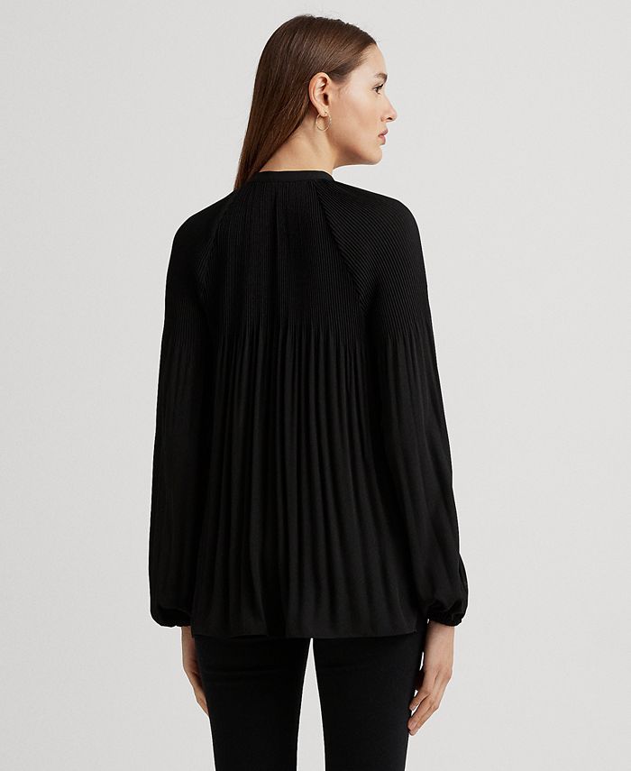 Lauren Ralph Lauren Women's Pleated Georgette Blouse - Macy's
