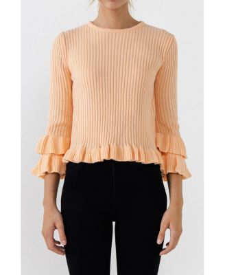English Factory Women's Ruffle Detail Sweater - Macy's