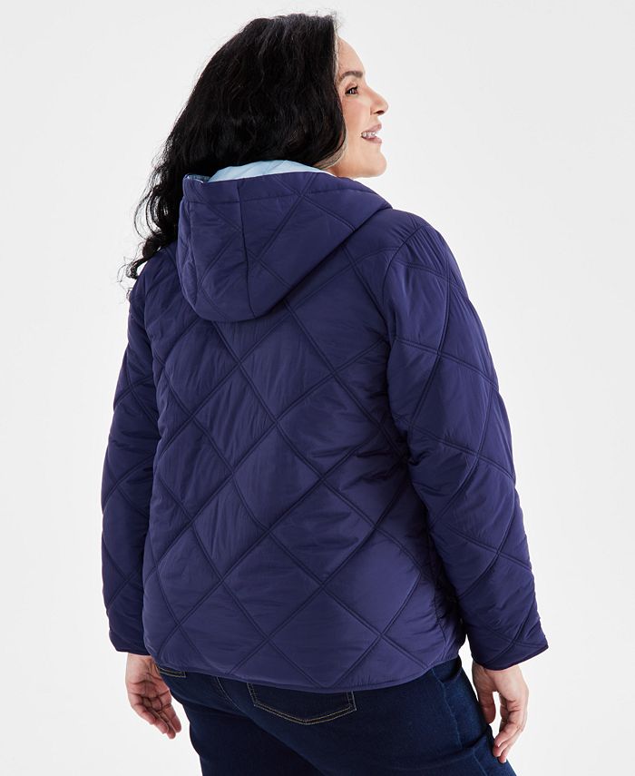 Style & Co Plus Size Quilted Hooded Jacket, Created for Macy's - Macy's