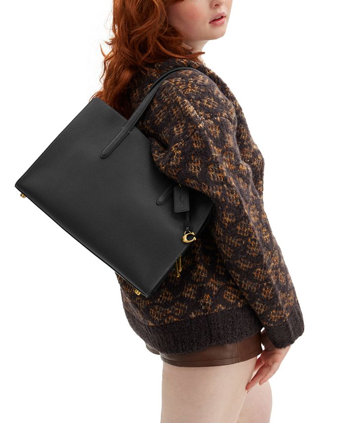 COACH Carter Polished Pebble Leather Large Carryall - Macy's