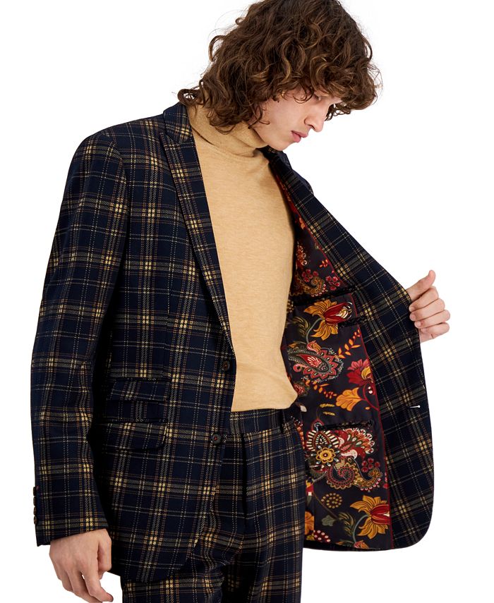 Paisley & Gray Men's Ashton Plaid Peak-Lapel Jacket - Macy's