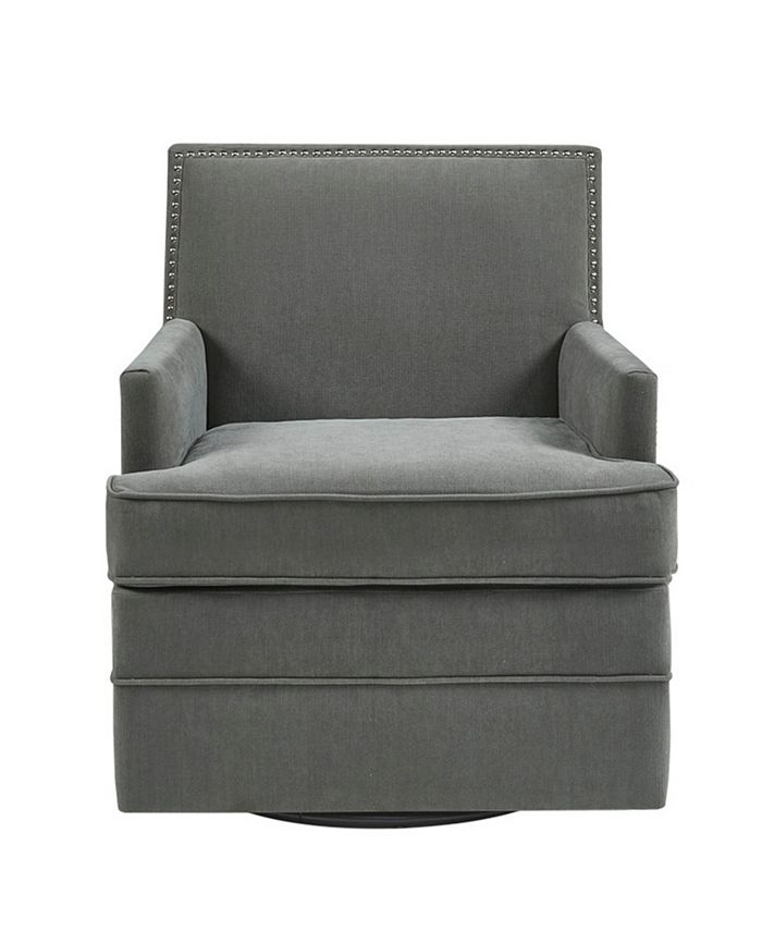 Madison Park Circa 27" Wide Fabric Upholstered Armed Swivel Chair - Macy's
