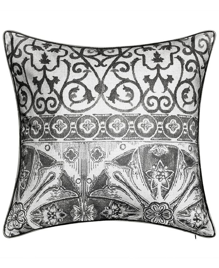 Edie@Home NYBG Menorca Border Print Decorative Pillow, 20" x 20" - Macy's