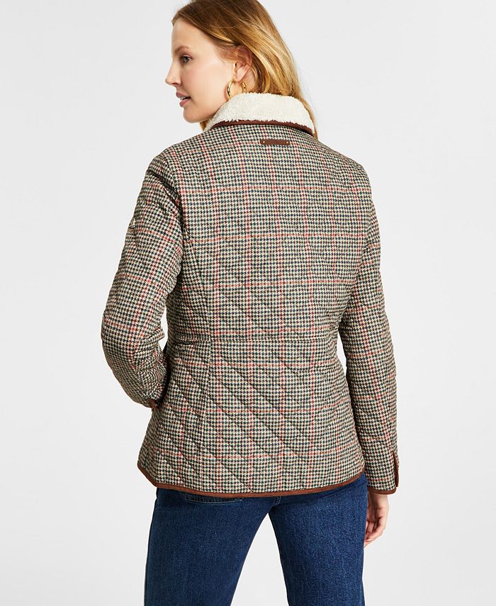 Lauren Ralph Lauren Women's Faux-Sherpa Collar Quilted Coat, Created for Macy's - Macy's