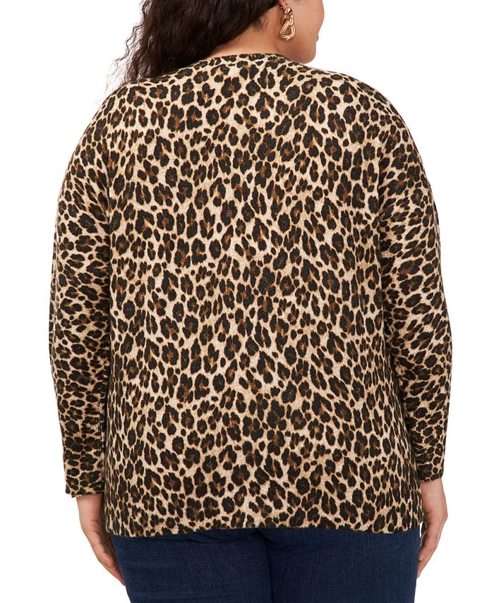 Vince Camuto Plus Size Elegant Leopard Print Sweater - Macy's