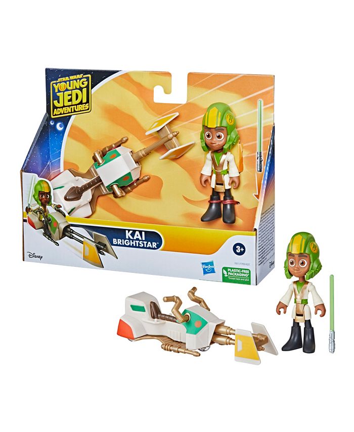Young Jedi Adventures Star Wars Kai Bright Star Figure and Speeder Bike ...