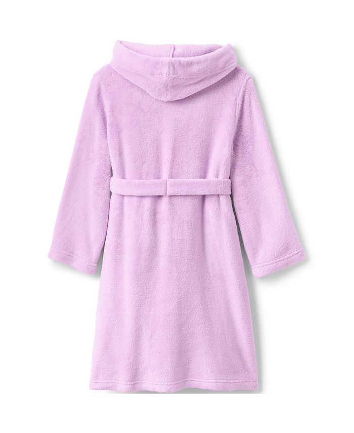 Lands' End Little Girls Fleece Hooded Robe - Macy's