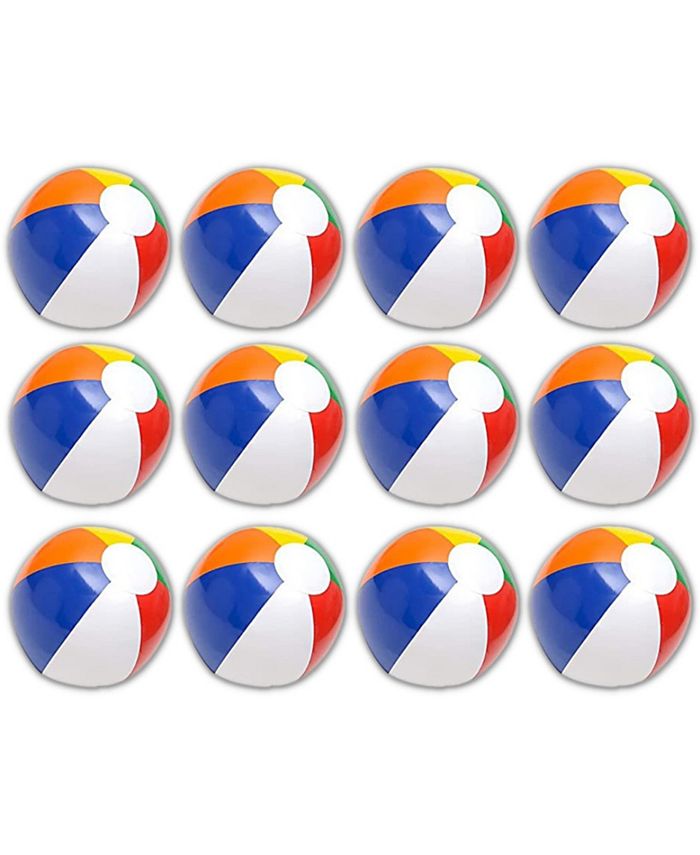 Amazaque Neliblu 12" Bulk Pack of 12 Classic Inflatable Ball - Pool ...