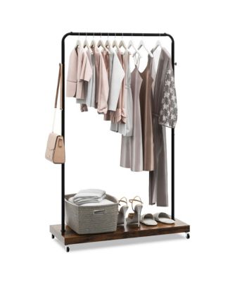 Industrial Pipe Rolling Garment Rack Heavy Duty Clothing Rack with ...