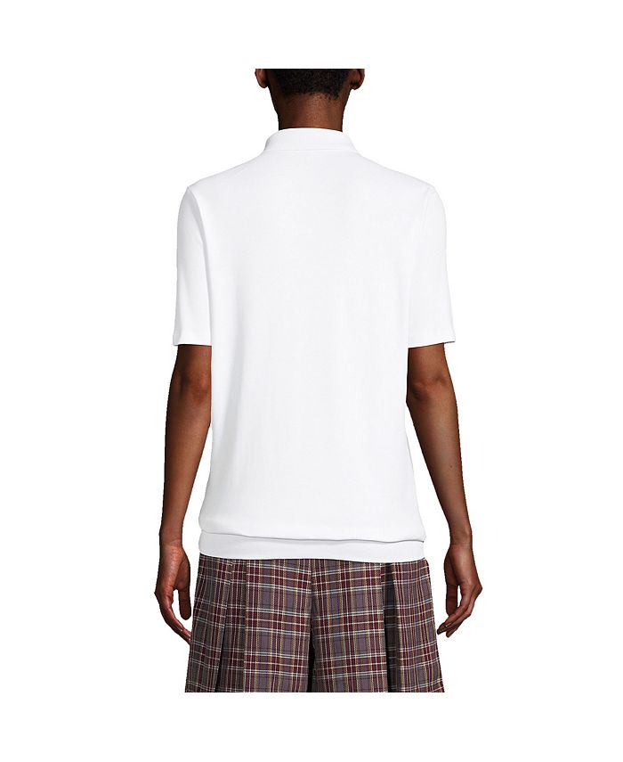 Lands' End Women's School Uniform Short Sleeve Banded Bottom Polo Shirt ...