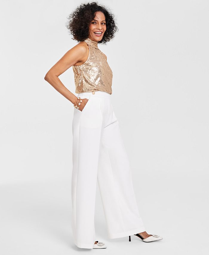 I.N.C. International Concepts Women's High-Rise Button Trousers ...