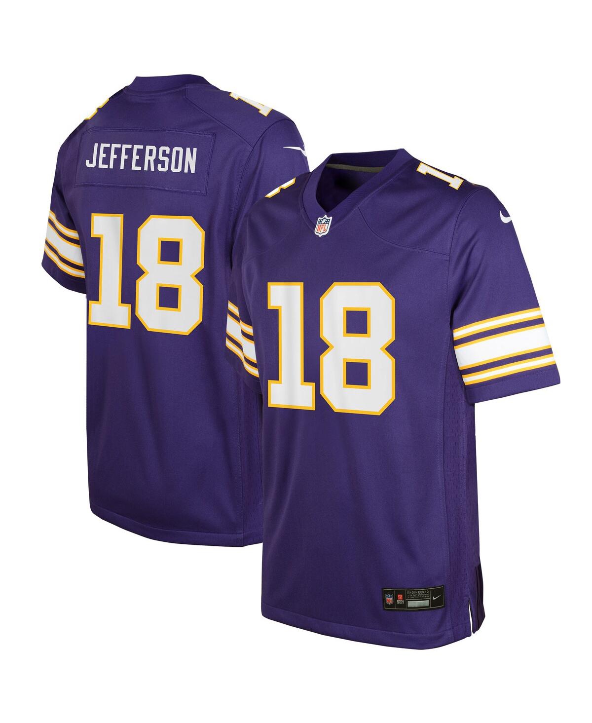 Click here for Big Boys Nike Justin Jefferson Purple Minnesota Vi... prices