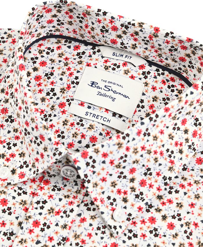 Ben Sherman Men's Slim-Fit Floral Shirt - Macy's