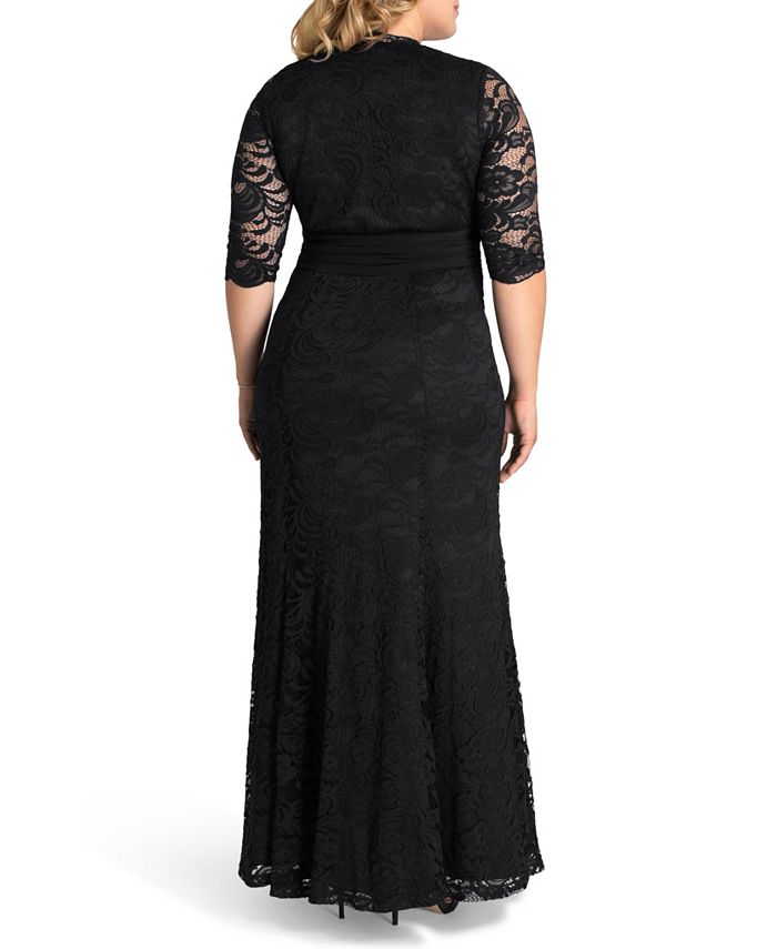 Kiyonna Plus Size Screen Siren Lace Evening Gown Macys