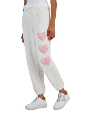 Crave Fame Juniors' High-Rise Sherpa Patch Joggers - Macy's