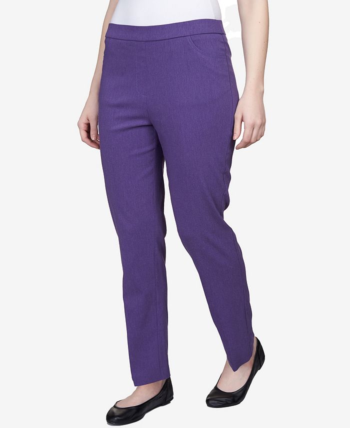 Alfred Dunner Women's Point of View Shaping Tummy Control Flat Front ...