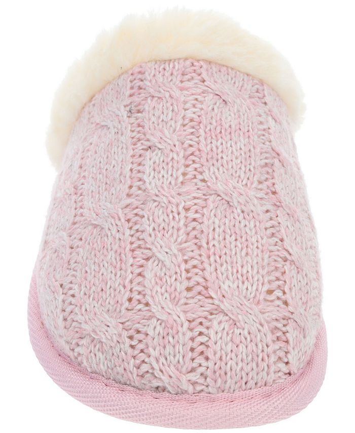 IZOD Women's Cable Knit Lip Sole Scuff Slipper - Macy's