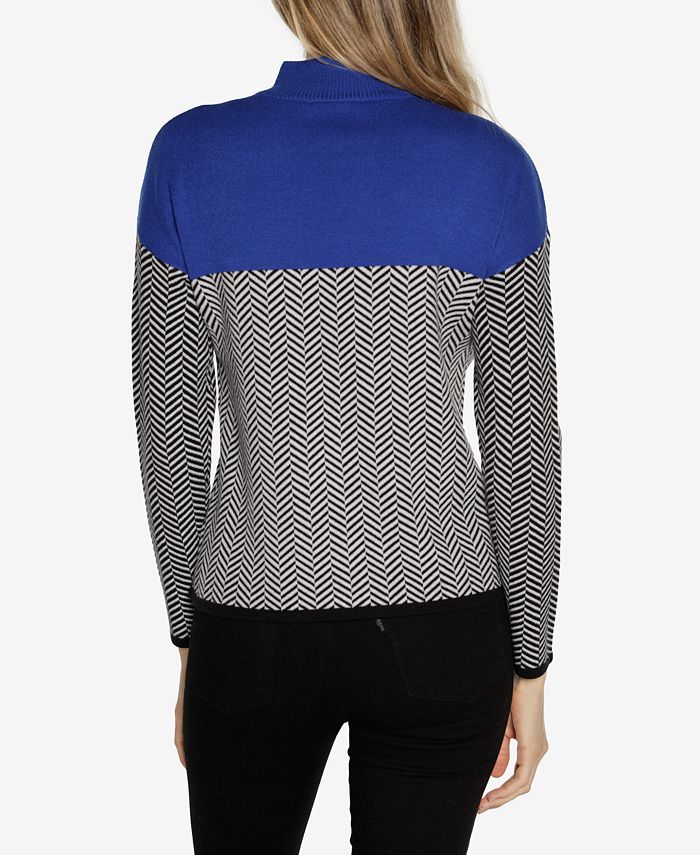 Belldini Women's Embellished Colorblock Sweater - Macy's
