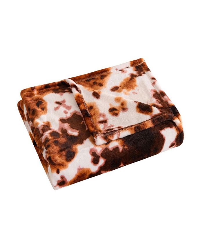 Sutton Home Ultra Soft Printed Plush Velvet Throw 50" x 60" - Macy's