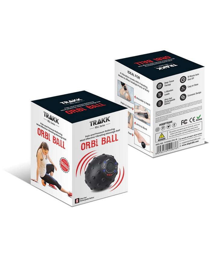 TRAKK Orbi Ball 4-Speed Vibrating Massage Ball Deep Tissue Trigger Point Therapy, Yoga, Gym ...