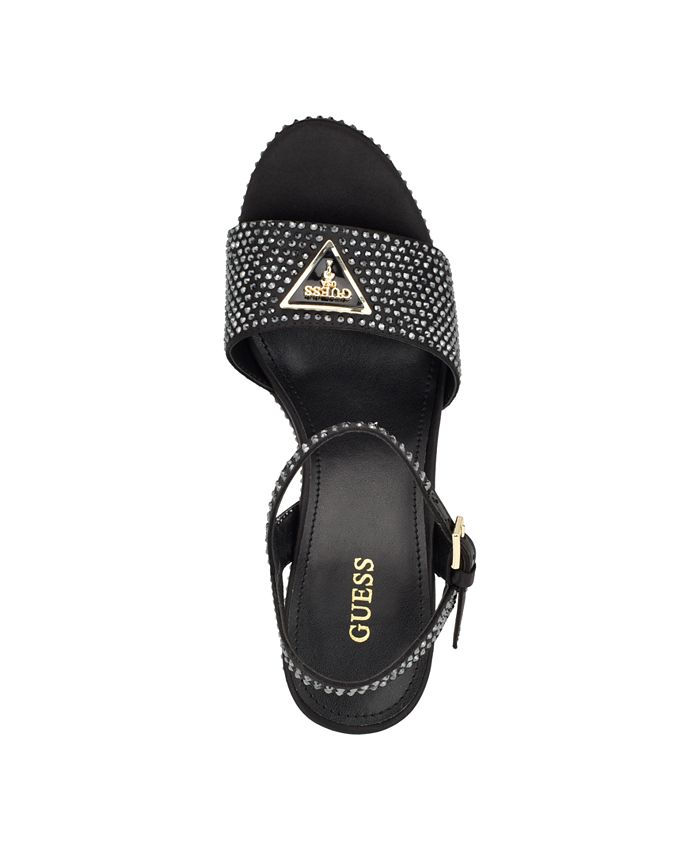 GUESS Women's Hippa Wrapped Platform Two Piece Ornamented Sandals - Macy's