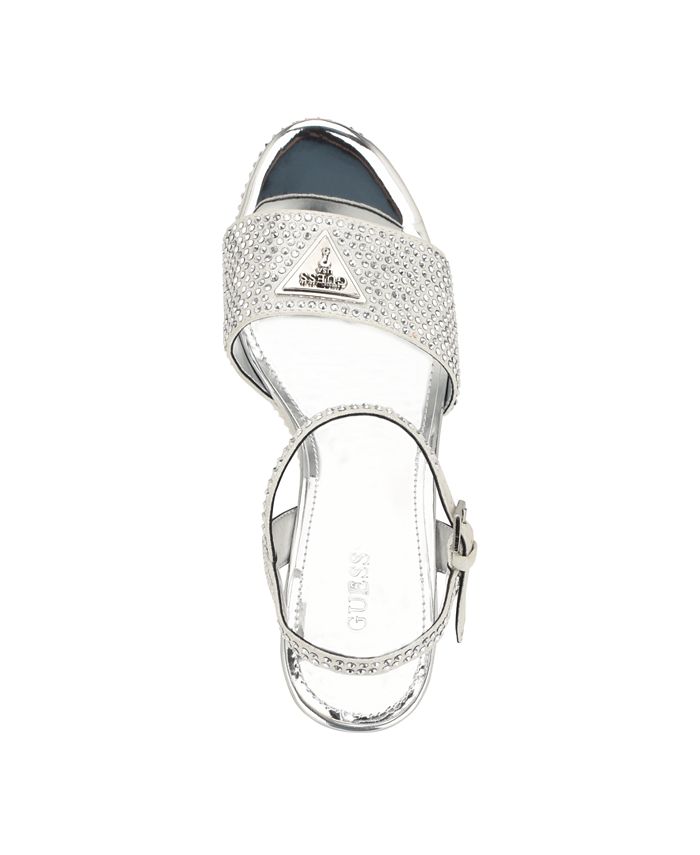 GUESS Women's Hippa Wrapped Platform Two Piece Ornamented Sandals - Macy's
