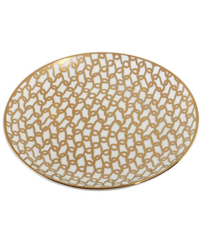 Certified International Mosaic Gold- Silver Tone Canape Plates Set of 6 ...