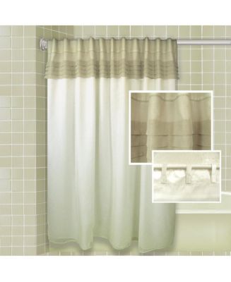 Geneva Absolute Shower Curtain w/Attached Liner & Back Tabs 70"W x 73"L ...