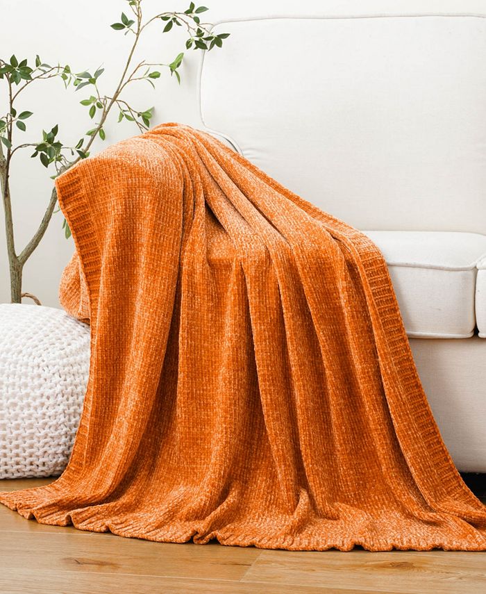 Battilo Lifestyle Solid Woven Micro Chenille Throw, 51" x 67" - Macy's