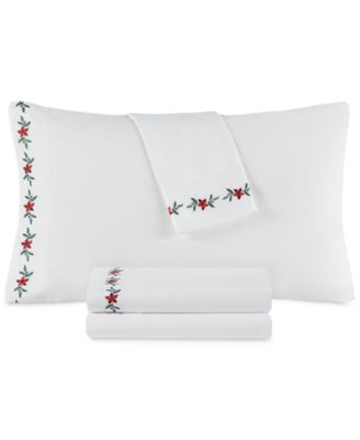 Decor Studio Holiday Embroidered Microfiber 4-Pc. Sheet Set, Full - Macy's