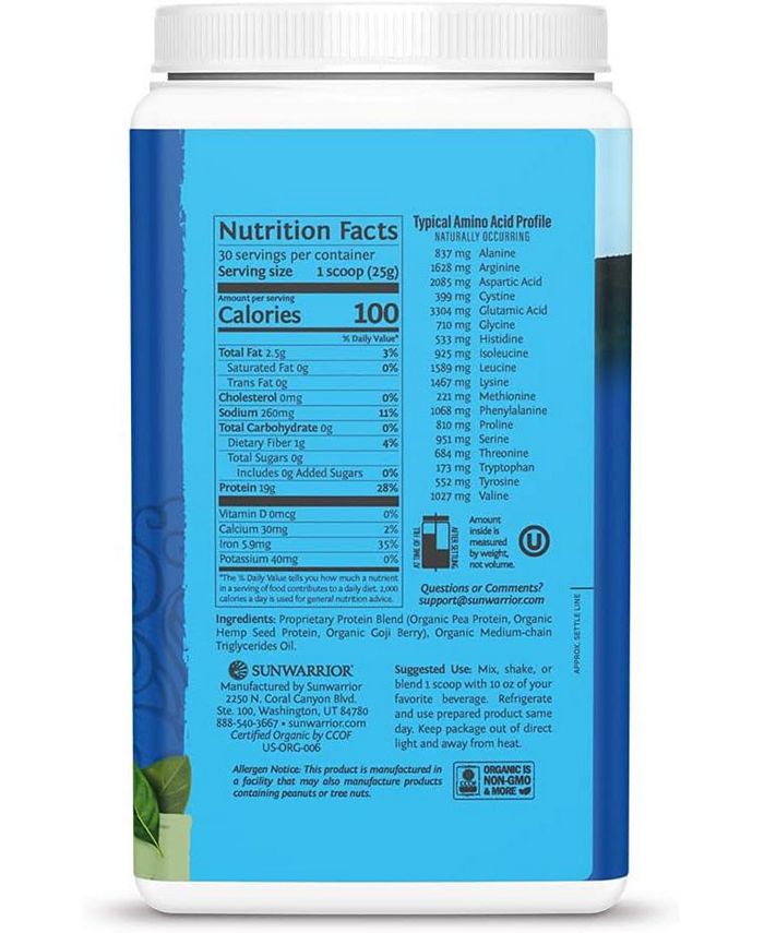 Sunwarrior Warrior Blend, Unflavored, Protein Powders 750gm - Macy's