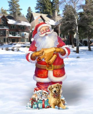 Designocracy Celebrate with Santa - Santa with List 32" Outdoor ...