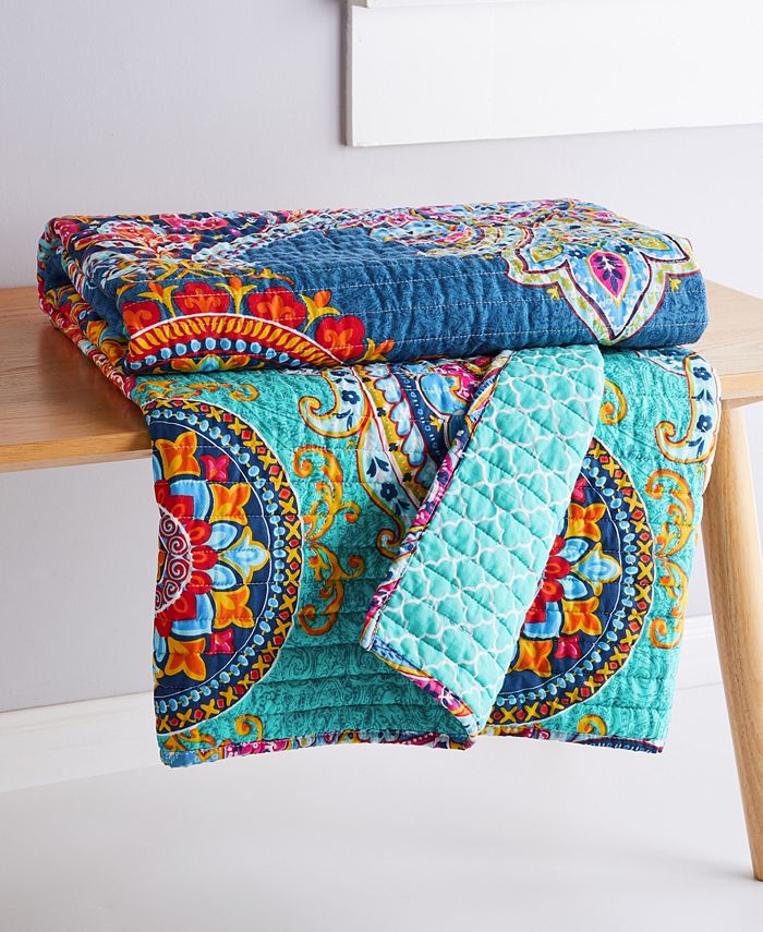 Levtex Fantasia Boho Reversible Quilted Throw, 50" x 60" - Macy's