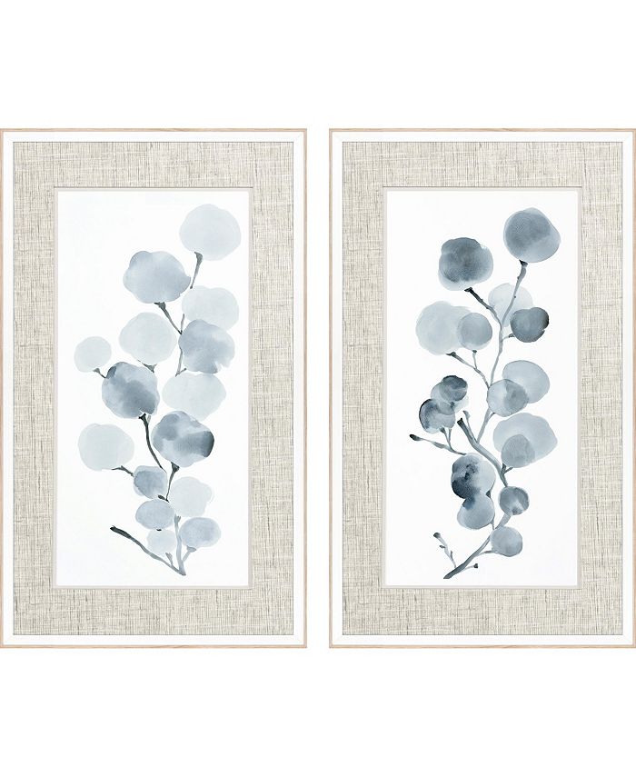 Paragon Picture Gallery Gray Botanical Framed Art, Set of 2 - Macy's