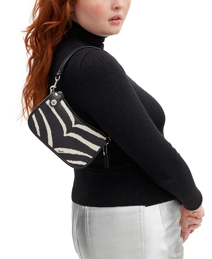 COACH Zebra Printed Mini Leather Swinger 20 - Macy's