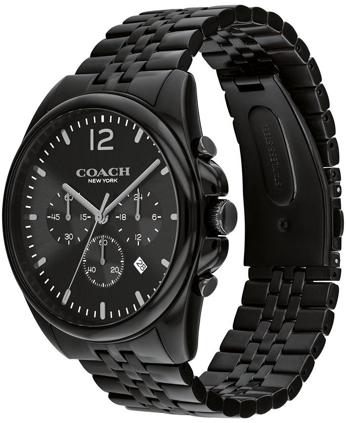 COACH Men's Greyson Black Stainless Steel Bracelet Watch 43mm - Macy's