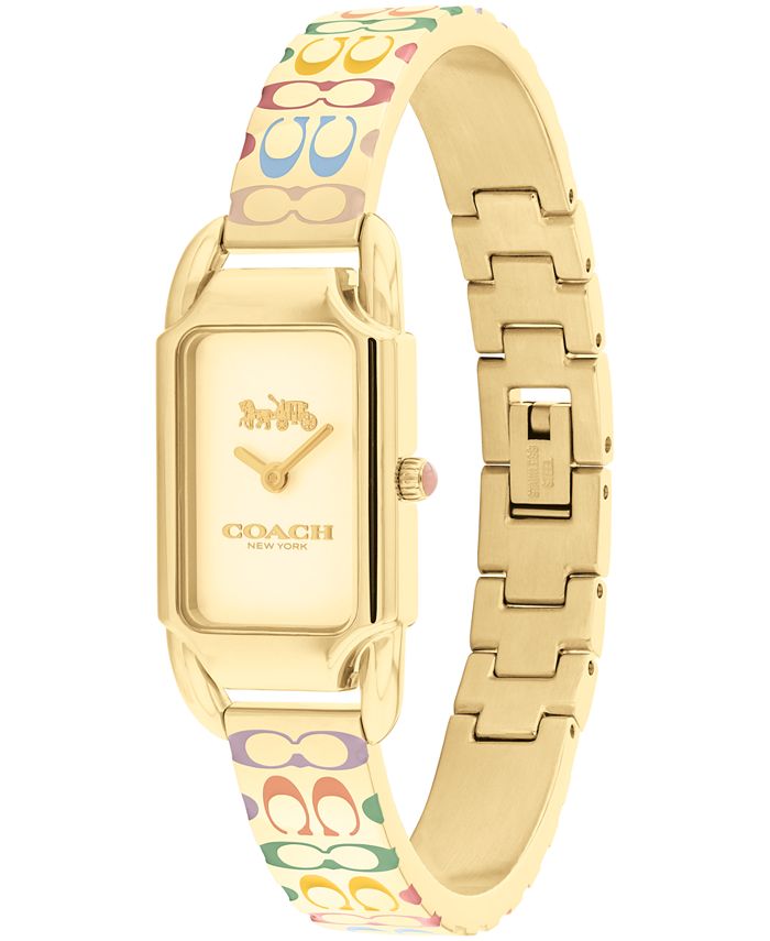 COACH Women's Cadie Rainbow Gold-Tone Stainless Steel Bangle Bracelet ...