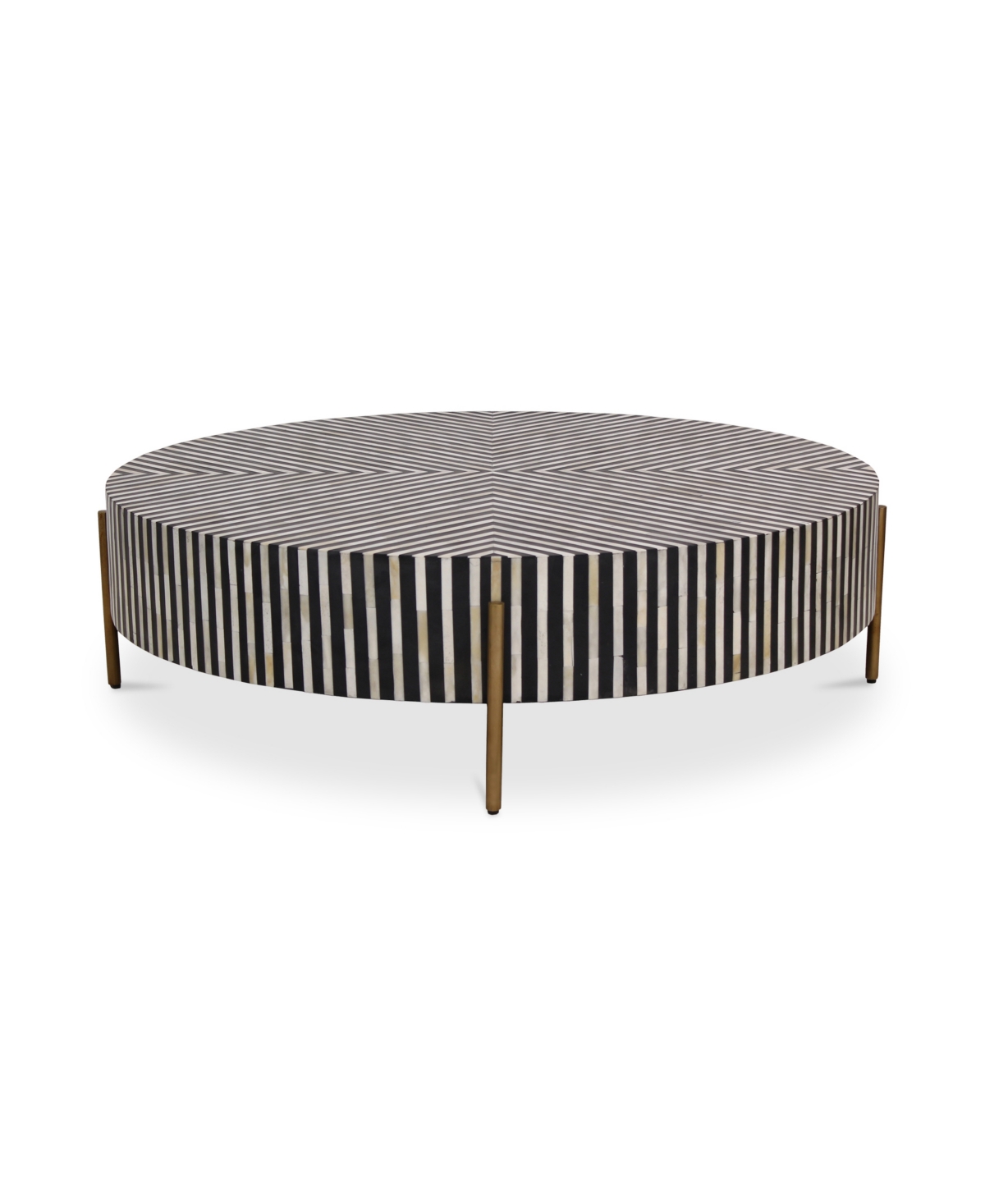 Click here for Chameau 42 Iron Round Coffee Table - Camel Bone in... prices