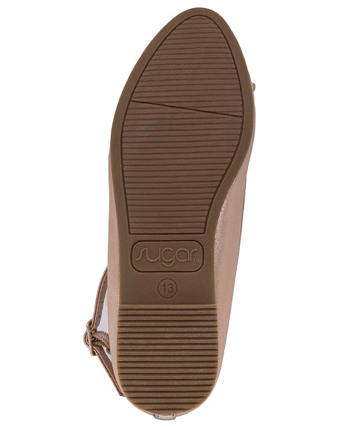 Sugar Little Girls Lanna Round Toe Ankle Strap Flats - Macy's