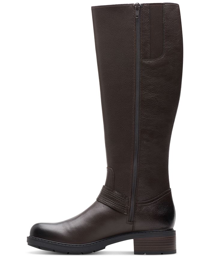 Clarks Hearth Rae Harness Buckled Strap Riding Boots - Macy's