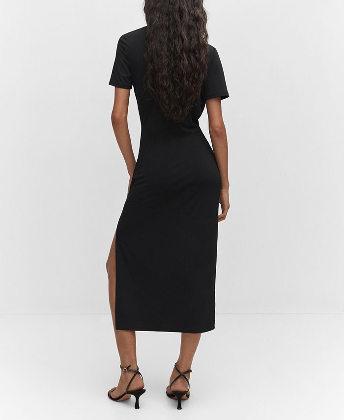 MANGO Women's Draped Detail Knit Dress - Macy's
