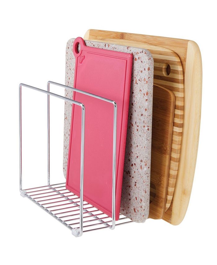 mDesign Tall Steel Storage Tray Organizer Rack for Kitchen Cabinet - 2 ...