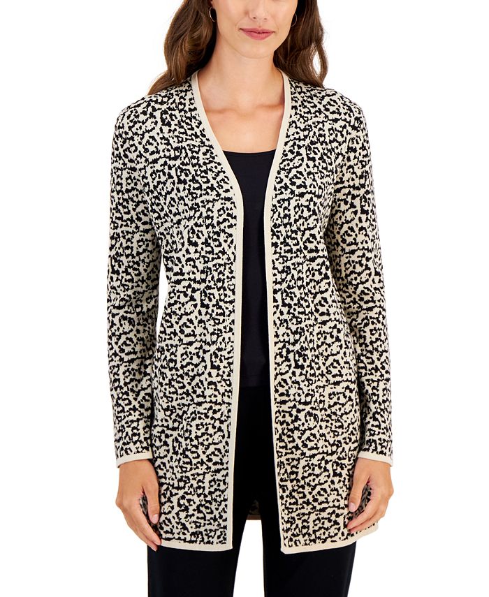 JM Collection Women's Printed Open-Front Cardigan, Created for Macy's ...