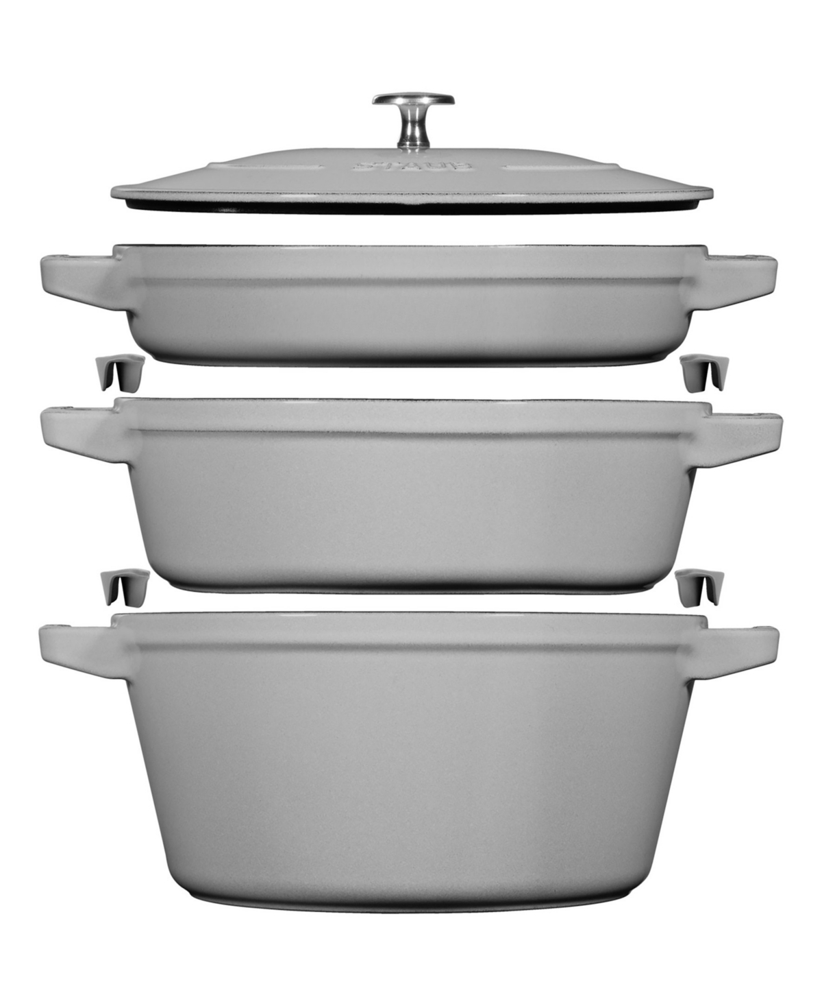 Click here for Staub Cast Iron 4-Piece Stackable Set - Graphite G... prices
