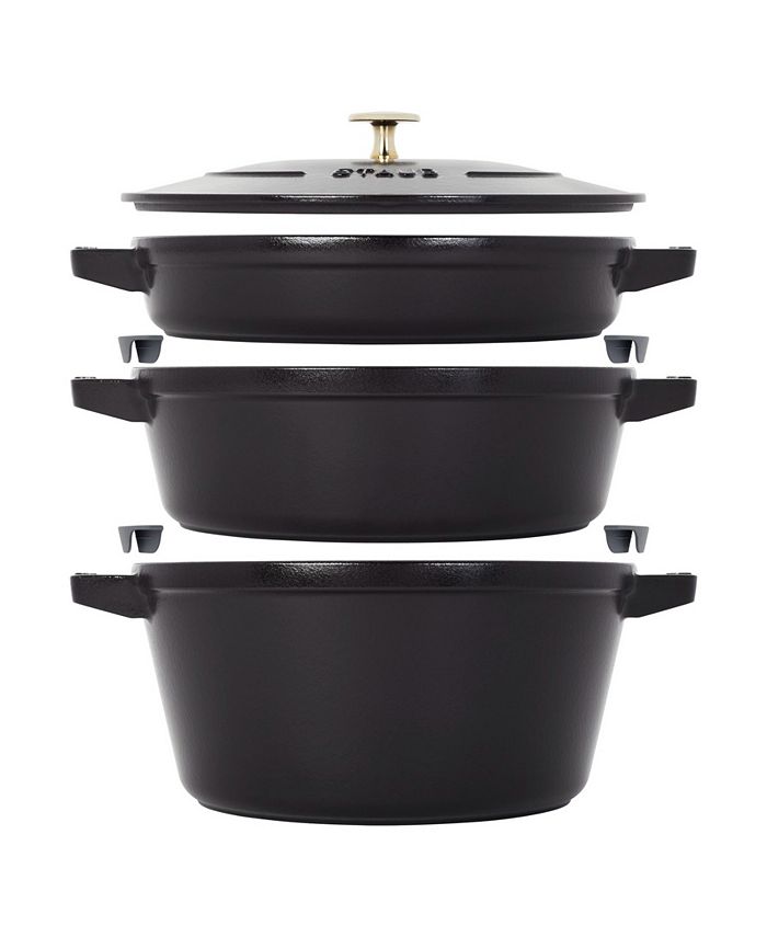 Staub Cast Iron 4 Piece Stackable Set - Macy's