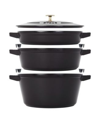 Staub Cast Iron 4 Piece Stackable Set - Macy's