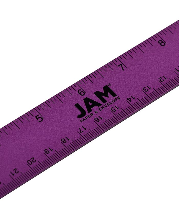 JAM Paper Strong Aluminum Ruler - 12" - Metal Ruler with Non-Skid Cork ...