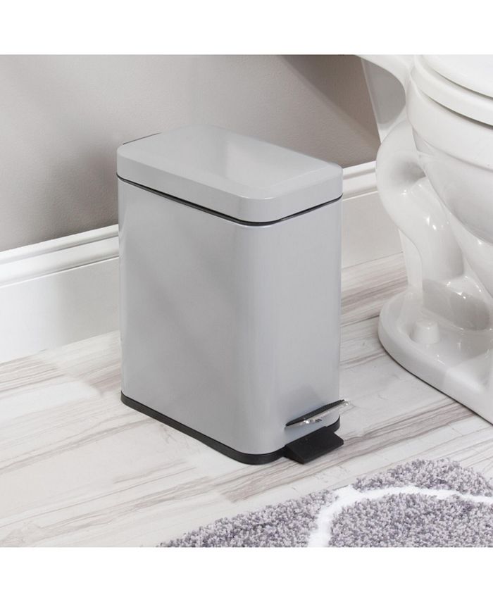 mDesign Rectangle Metal Step Can with Liner/Handle, 1.3 Gallon - Macy's