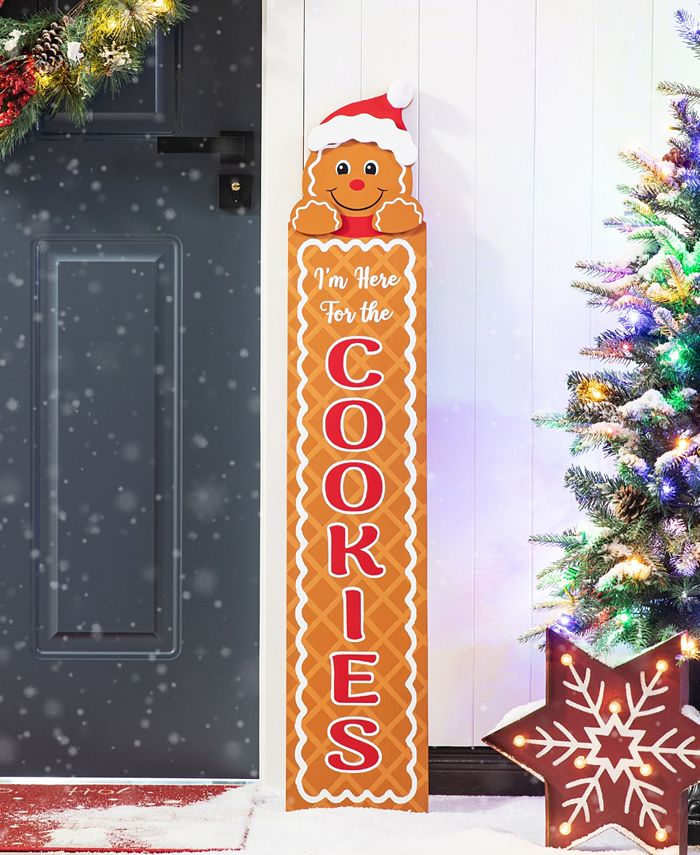 Glitzhome 42" H Wood Gingerbread Man "Cookies" Porch Decor - Macy's