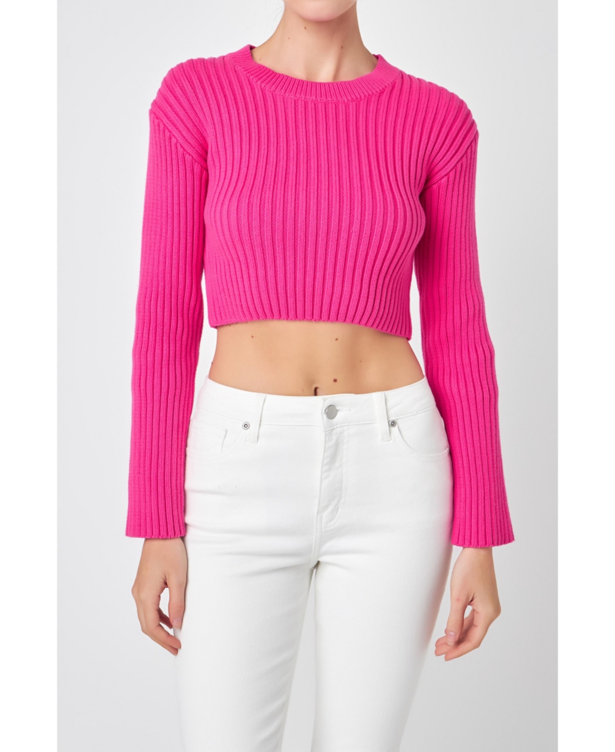 Click here for English Factory Womens Cropped Ribbed Knit Sweater... prices